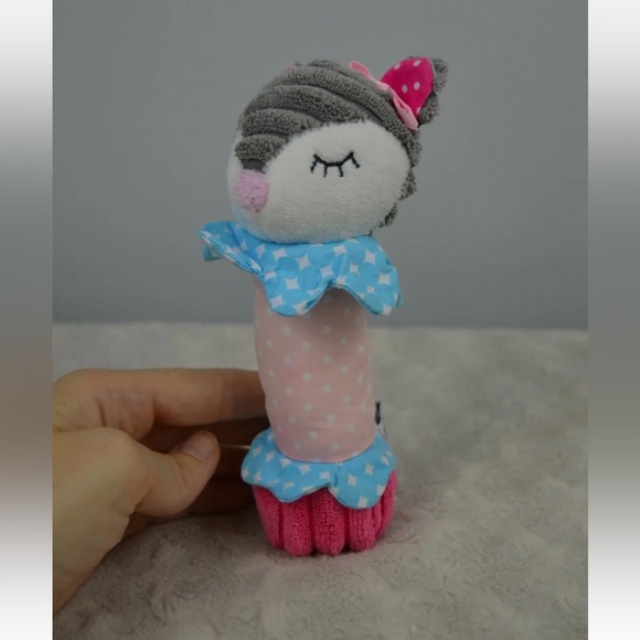 Mud Pie | Toys | Mud Pie Gray Mouse Rattle Plush Stuffed Baby Toy Pink ...